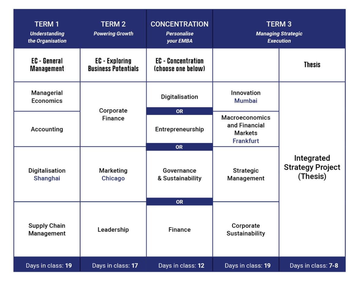 Structure and overview of the EMBA programme
